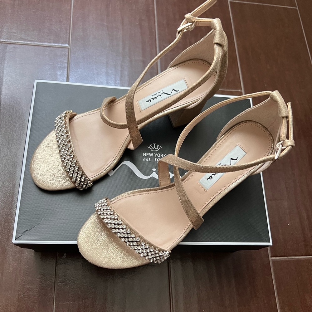 Nina Heels In Sparkling Champagne - Gem